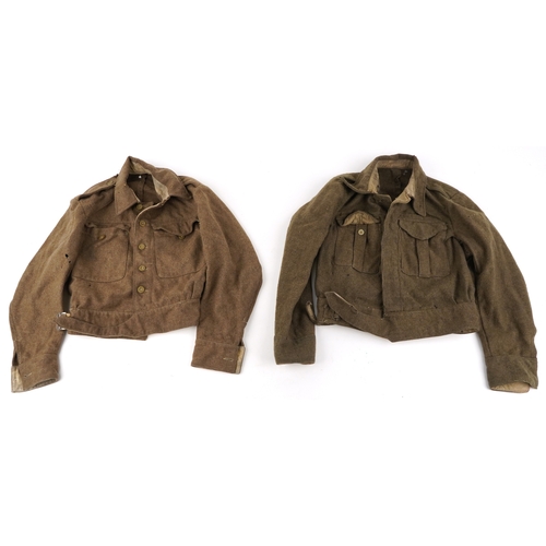 Two British military World War II battle dress jackets, one with Mourne ...