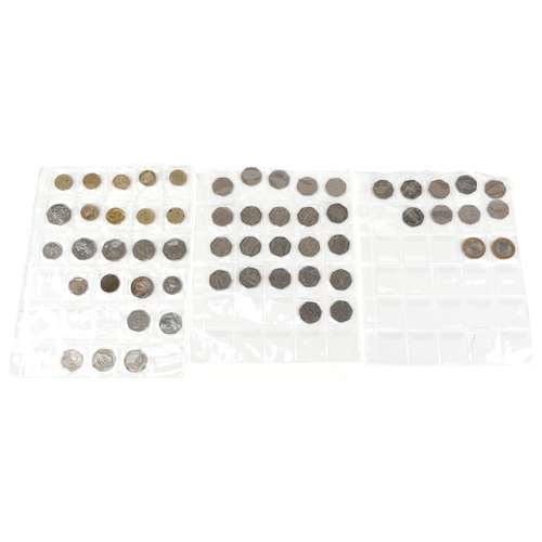 British and Channel Islands fifty pence pieces, one pound and two pound ...