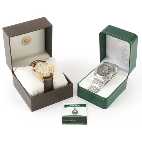 Two as new Bradford Exchange gentlemen's wristwatches comprising a ...