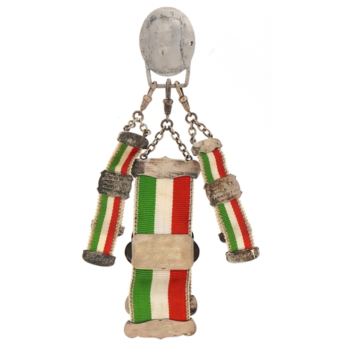 A German Fraternity Fraternity Bierzipfel silver mounted watch fob with ...
