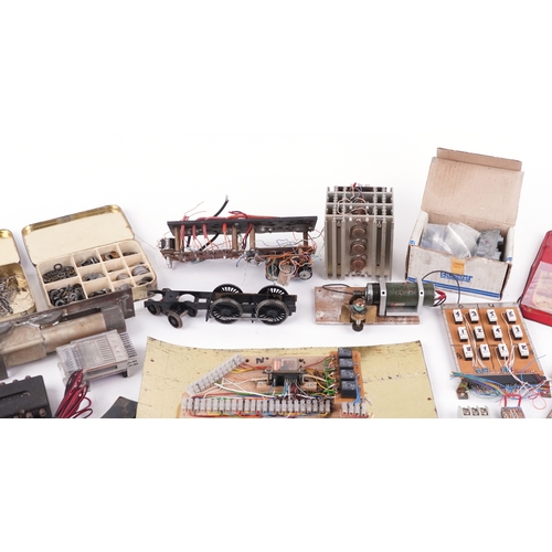 A large collection of vintage model railway electrical components and ...
