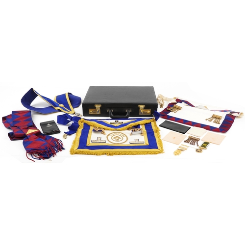 Masonic regalia including sashes, aprons and a Grand Lodge of England ...