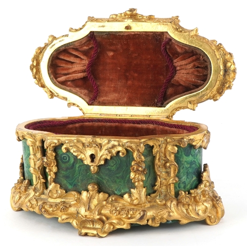 A 19th century French ormolu mounted jewellery casket with faux ...