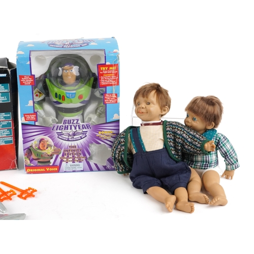 Vintage and later toys comprising a Disney Buzz Lightyear, Batman ...