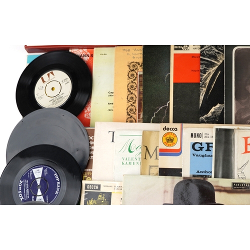 A collection of classical vinyl LP records including Tchaikovsky's ...