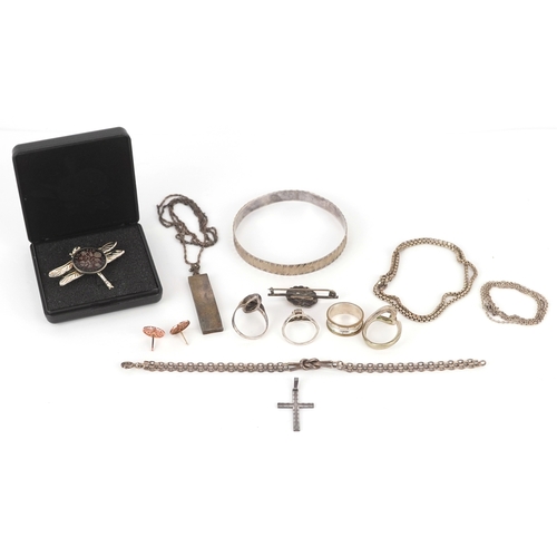 Antique and later silver jewellery including a Tiffany & Co. ring, Tree ...