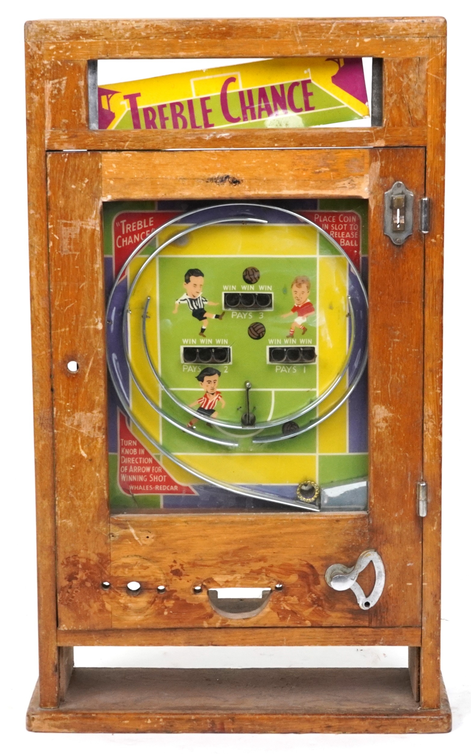 A vintage wall mounted 'Treble Chance' Allwin Coin Operated Slot ...