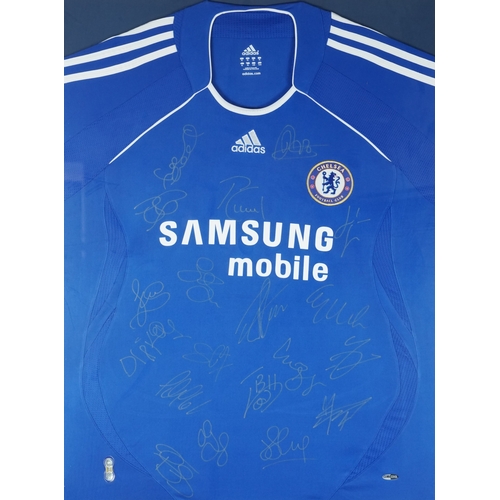 A signed Chelsea home kit, signed by the 2006-2007 Chelsea team ...