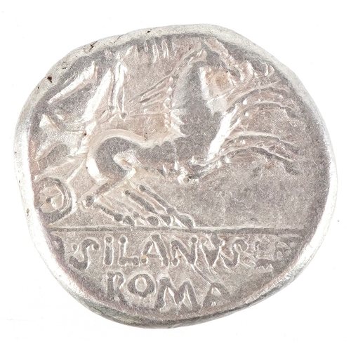 A Roman Republic circa 91BC D. Silanus silver denarius having Roma to ...
