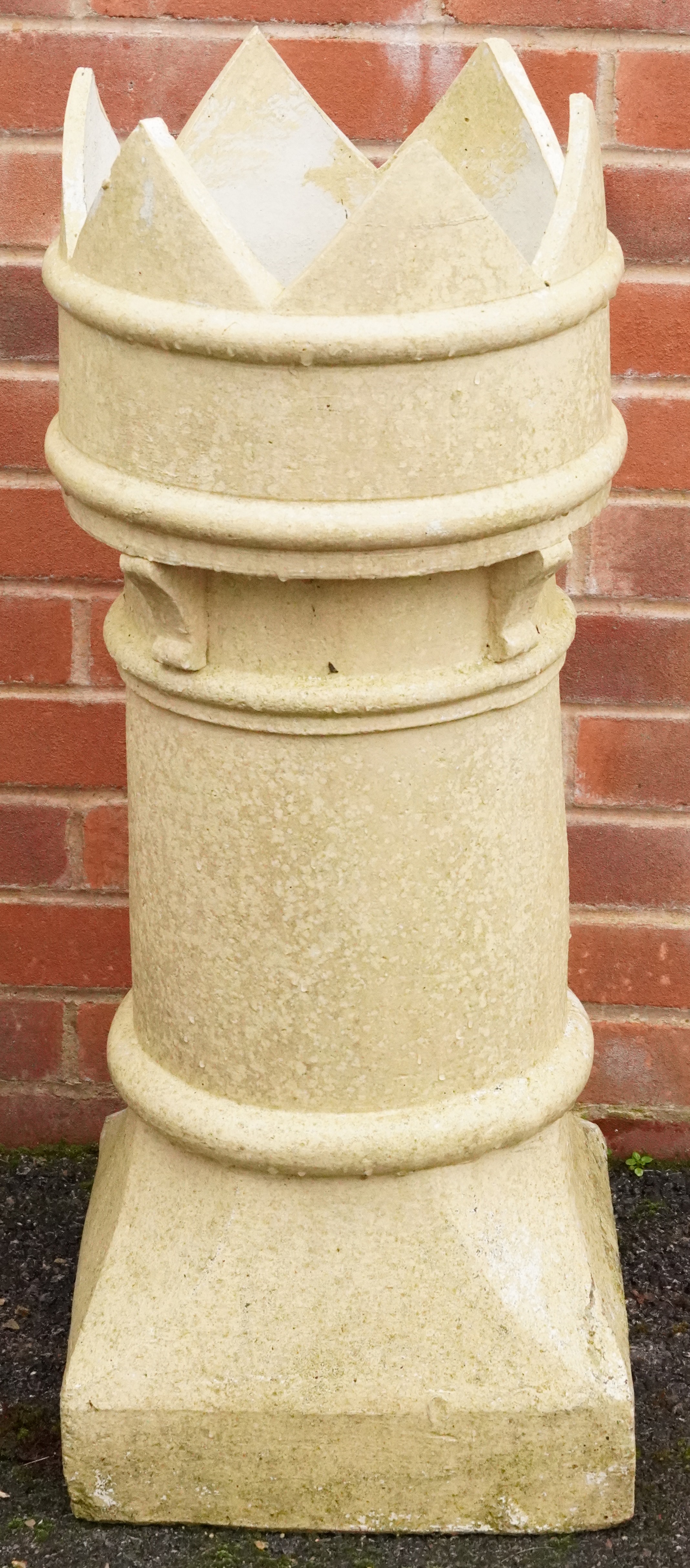 An early 20th century cream painted terracotta chimney stack, 84cm high.