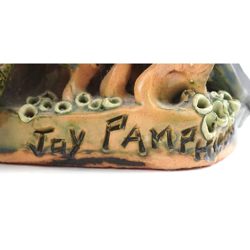 Two Studio pottery wizard and witch figures by Joy Pamphilon, each ...
