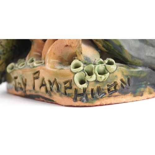 Two Studio pottery wizard and witch figures by Joy Pamphilon, each ...