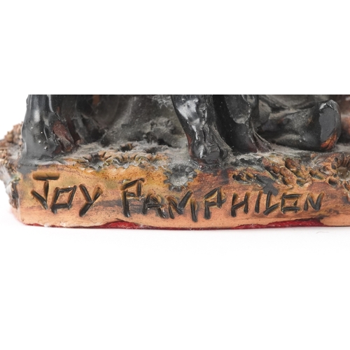 Two Studio pottery wizard and witch figures by Joy Pamphilon, each ...