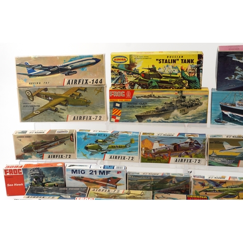A good collection of unopened and complete model kits by Frog, Airfix ...