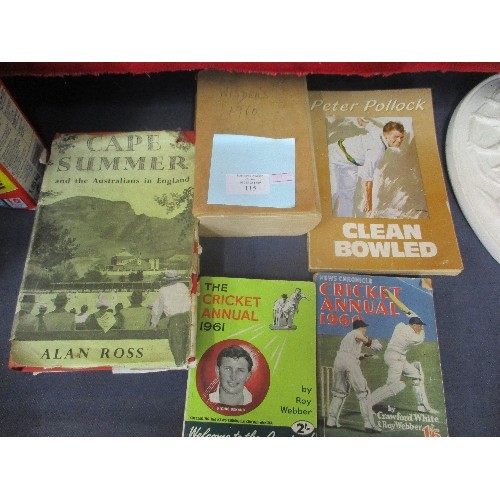 5 X VINTAGE CRICKET BOOKS 1957 "CAPE SUMMER", "CLEAN BOWLED" BY PETER ...