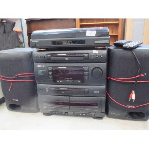 SAMSUNG STEREO COMPACT DISC SYSTEM WITH TURNTABLE, CASSETTE DECK, RADIO ...