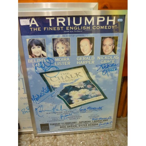 6 X VINTAGE SIGNED THEATRE BOX OFFICE POSTERS, FROM THEATRE ROYAL ...