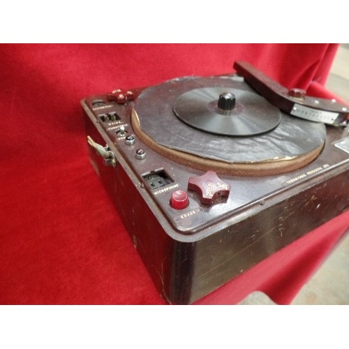A RARE 1940's "RECORDON" MAGNETIC DISC RECORDER BY THERMIONIC PRODUCTS ...