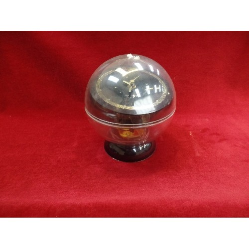 RETRO-VINTAGE MUSICAL CLOCK. CLEAR SPHERICAL PERSPEX. PLAYS ANDREW ...