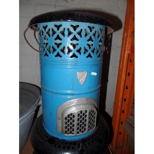 VINTAGE VALOR 650-R PARAFFIN HEATER IN BLACK AND BLUE - WITH ORIGINAL ...