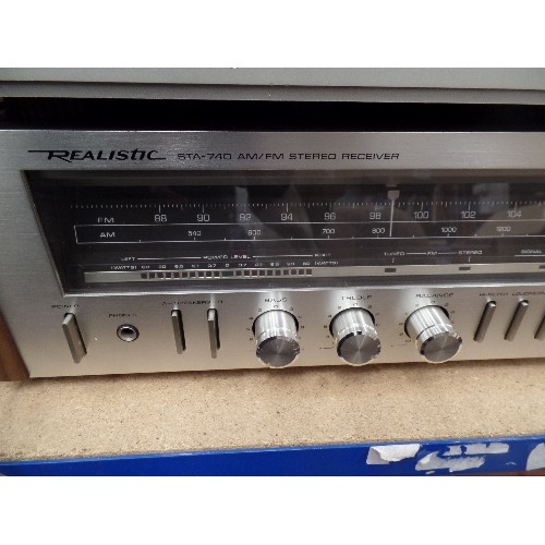 MID CENTURY HI FI SYSTEM - REALISTIC LAB-395, DIRECT DRIVE TURNTABLE ...