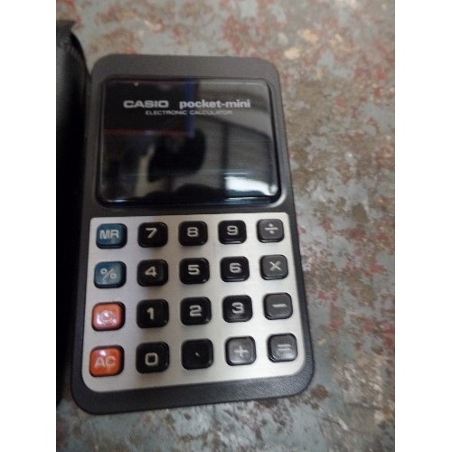 CASIO POCKET MINI ELECTRONIC CALCULATOR WITH BOX AND A NOVUS 6010 ...