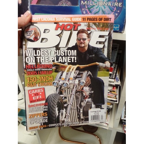 LARGE STACK OF BIKER/MOTORCYCLE MAGAZINES. INC 'THE HOTTEST CUSTOM TWIN ...