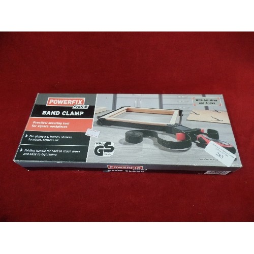 POWERFIX BAND CLAMP. APPEARS NEW/BOXED.