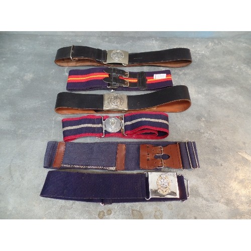 6 BELTS INCLUDING MILITARY :- ROYAL ANGLIAN STABLE BELT, ROYAL HORSE ...