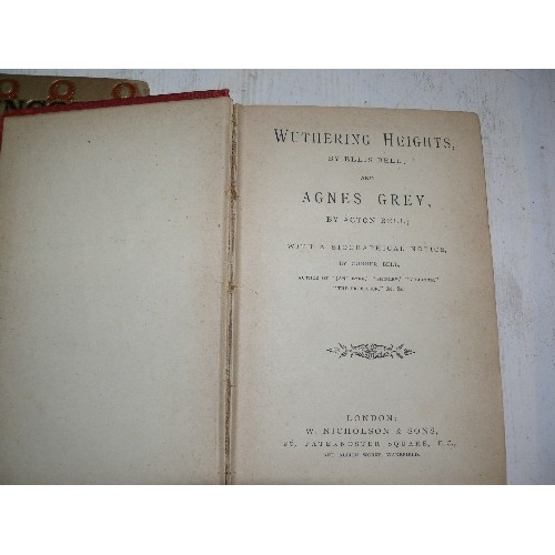 VICTORIAN EDITION OF WUTHERING HEIGHTS BY ELLIS BELL (EMILY BRONTE) AND ...