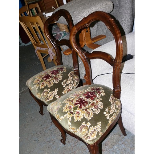 SIX BALOON BACK DINING CHAIRS, HAVE BEEN REPAIRED, BEAUTIFULLY ...