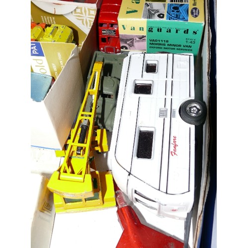 A MODEL COLLECTORS BOX OF CARS AND OTHER VEHICLES INCLUDING VANGUARDS ...