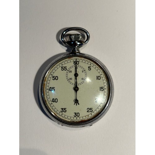 WW2 Royal Navy pocket stopwatch, case marked H.S. broad arrow 7 ...