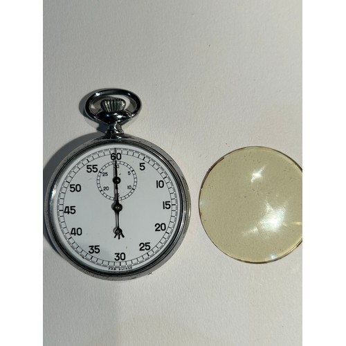 WW2 Royal Navy pocket stopwatch, case marked H.S. broad arrow 7 ...