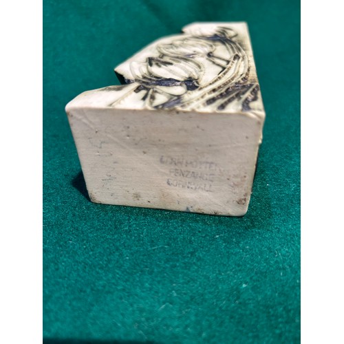 1990's Carn Pottery vase with angles and with tulip design one side ...