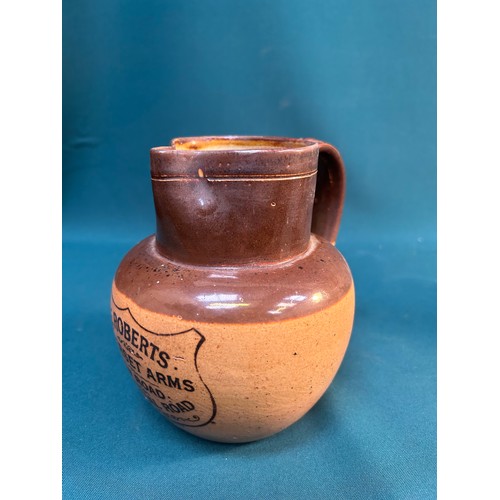 Rare Doulton Lambeth Salt glaze Stoneware pub jug, "E Roberts Somerset ...