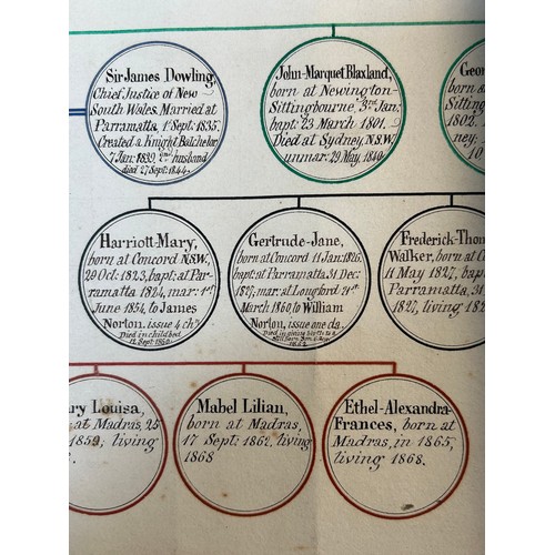 A superb Victorian hand written Family Tree, “Genealogy of the Family ...