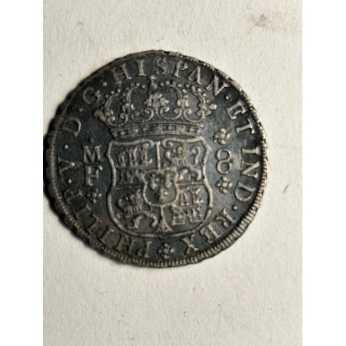 Silver coin 1740 8 REALE , Piece of 8 or Pillar Dollar from the Mexico ...