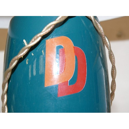 RETRO DD (DOUBLE DIAMOND) ADVERTISING LAMP WITH WHITE SHADE.