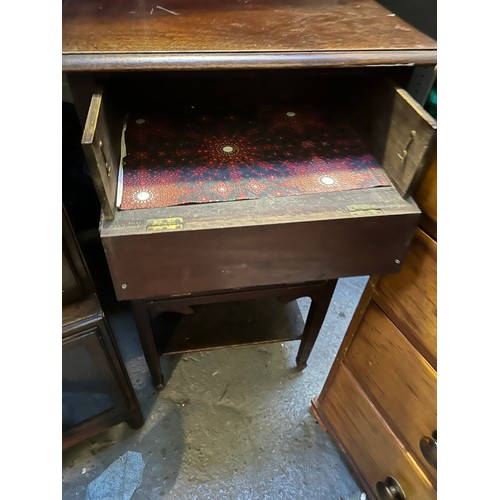 An Edwardian sheet music cabinet, the drop down drawer fronts with Arts ...