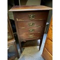 An Edwardian sheet music cabinet, the drop down drawer fronts with Arts ...