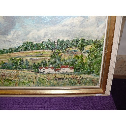 OIL ON BOARD. SIGNED TJ. REED. 40? FRAMED.