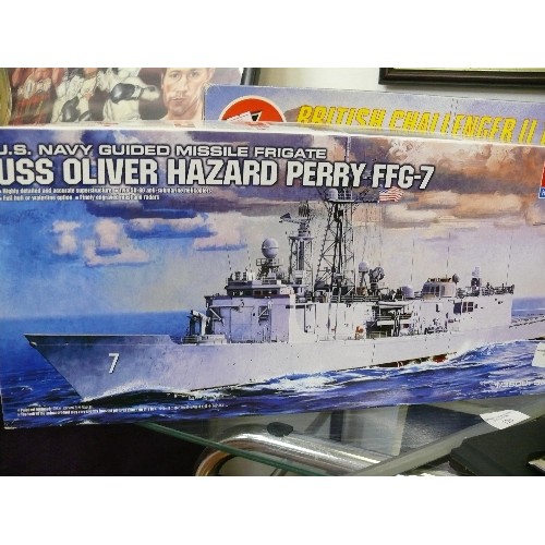 A MODEL KIT BY ACADEMY OF A U.S. NAVY GUIDED MISSILE FRIGATE USS OLIVER ...