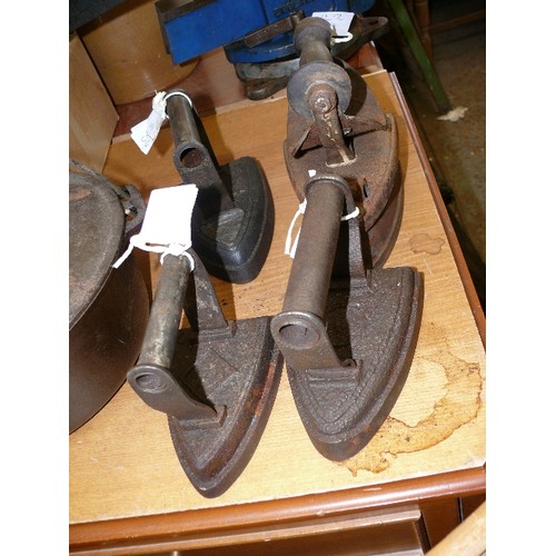 4 CAST IRON FLAT IRONS