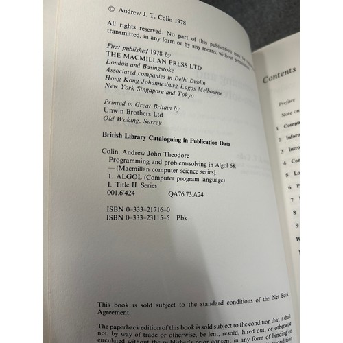 Programming And Problem Solving In Algol 68 Computer Science Series Paperback 17 Jun 1978 By An