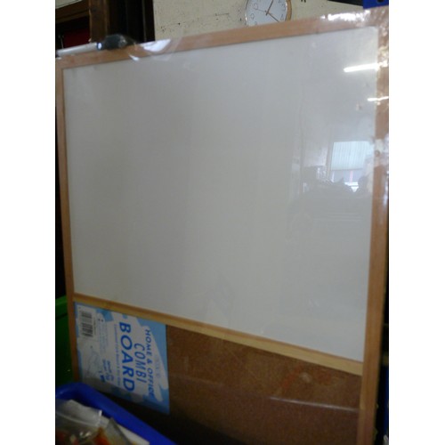 A GOOD COLLECTION OF STATIONERY ITEMS TO INCLUDE A SMALL WHITE BOARD ...