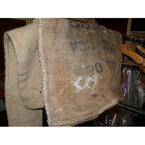 3 VINTAGE HESSIAN SACKS