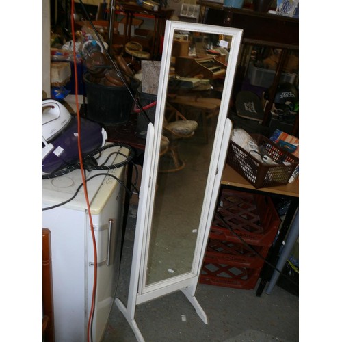 VERY NICE WHITE PAINTED CHEVAL MIRROR