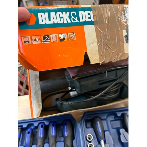 BLACK & DECKER 135W SANDER AND A "LUX-TOOLS" FITTED TOOL BOX MOSTLY ...