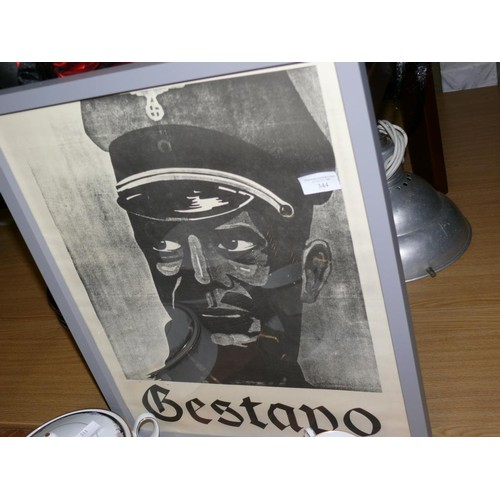 VINTAGE GESTAPO POSTER NAZI GERMANY WW2 PROPOGANDA - 21 INCH X 17INCH ...